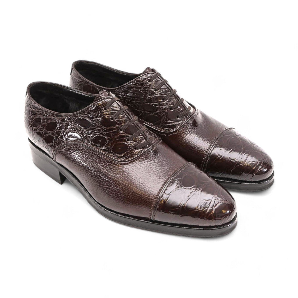 Artioli Camillo Men's Shoes Exotic Crocodile / Beaver Leather Oxford ...
