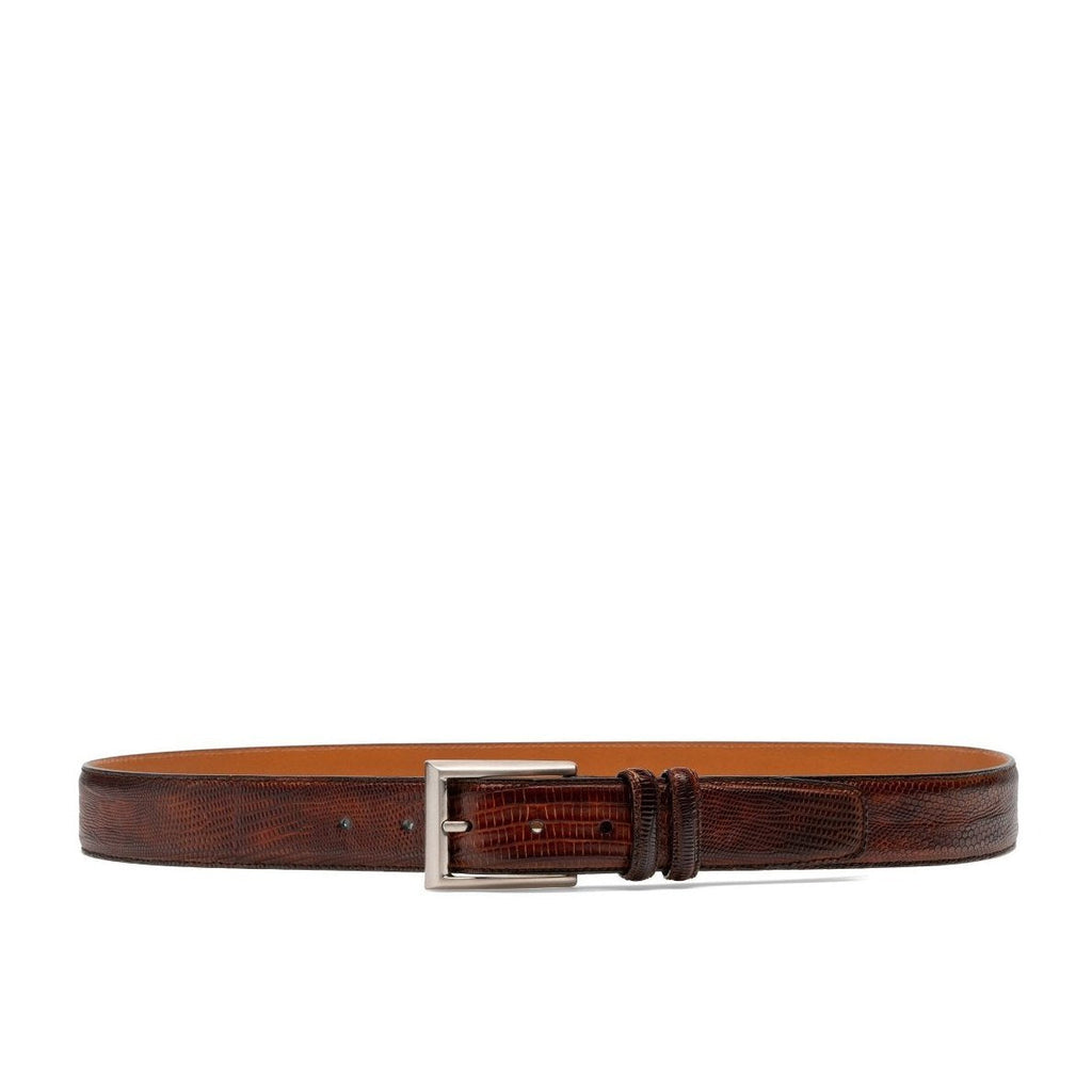 Magnanni 1166 Men's Cognac Exotic Tejulington Lizard Belt (MAGB1045 ...